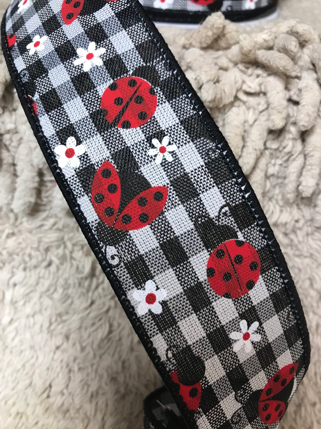 Ladybug Ribbon Spring Ribbon Wreath Decor Wreath Attachment Ribbon ...