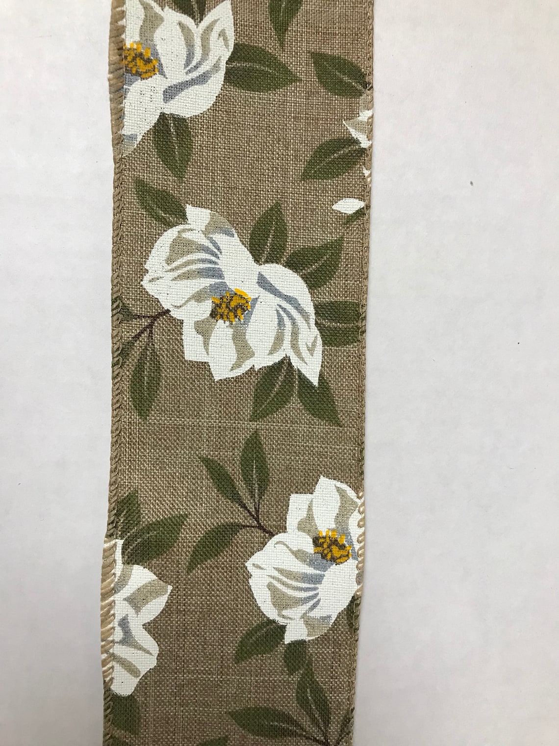 Magnolia Ribbon Farmhouse Ribbon Wreath Ribbon Wreath Supplies | Etsy