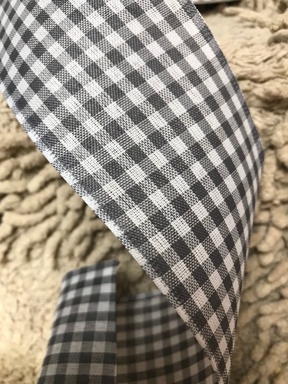 Gray Gingham Ribbon Wreath Ribbon Wreath Supplies Ribbon Craft | Etsy
