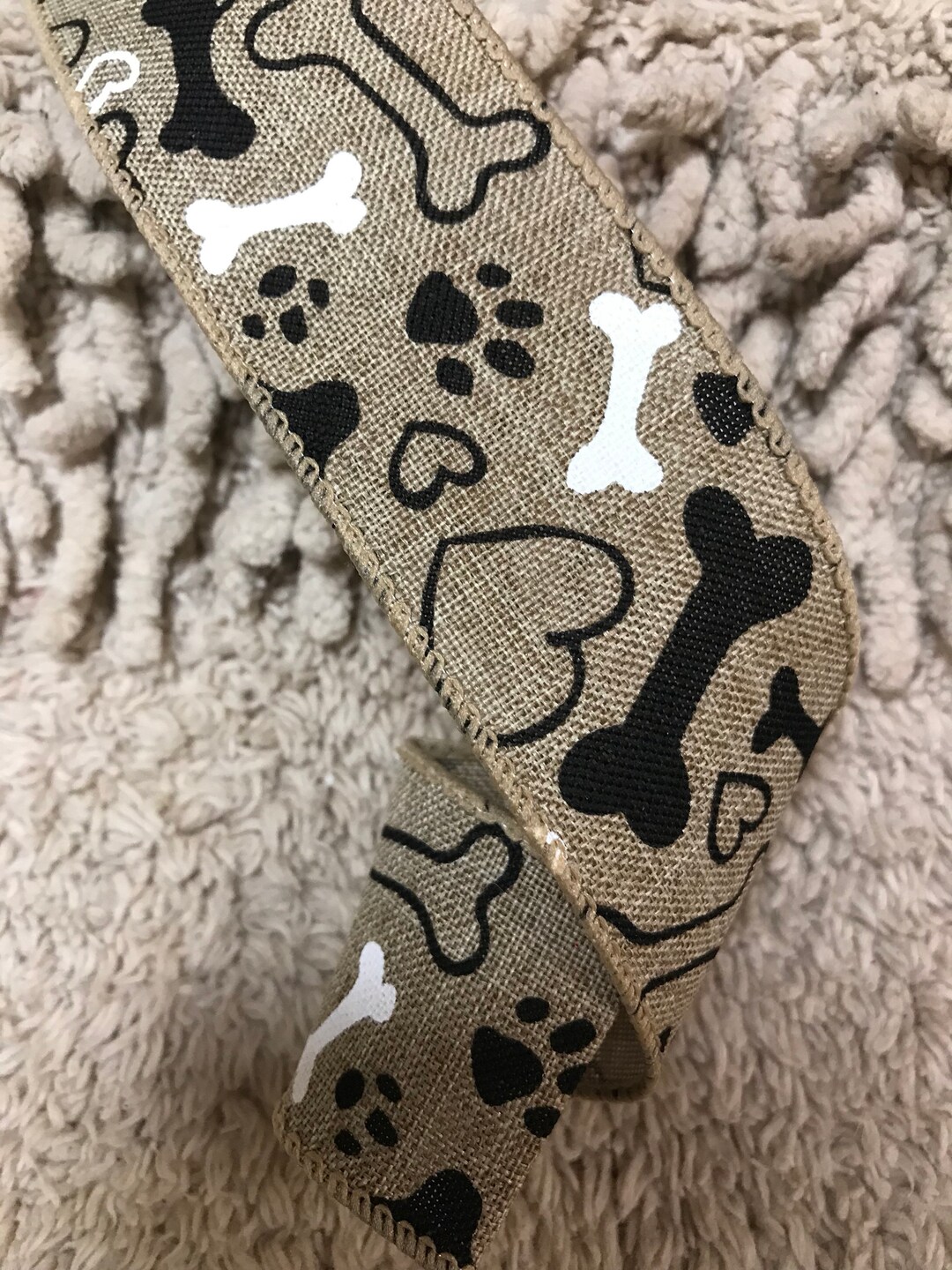 Dog Paw Ribbon Dog Bone Ribbon Pet Ribbon Wreath Attachment - Etsy