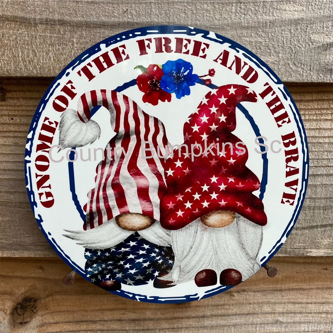 Gnome of the Free and the Brave Gnome Sign Wreath Sign Wreath - Etsy