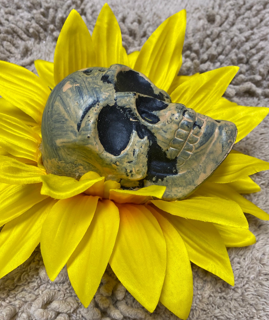 Sunflower Skull Sunflower Head Silk Flowers Wreath Supplies - Etsy