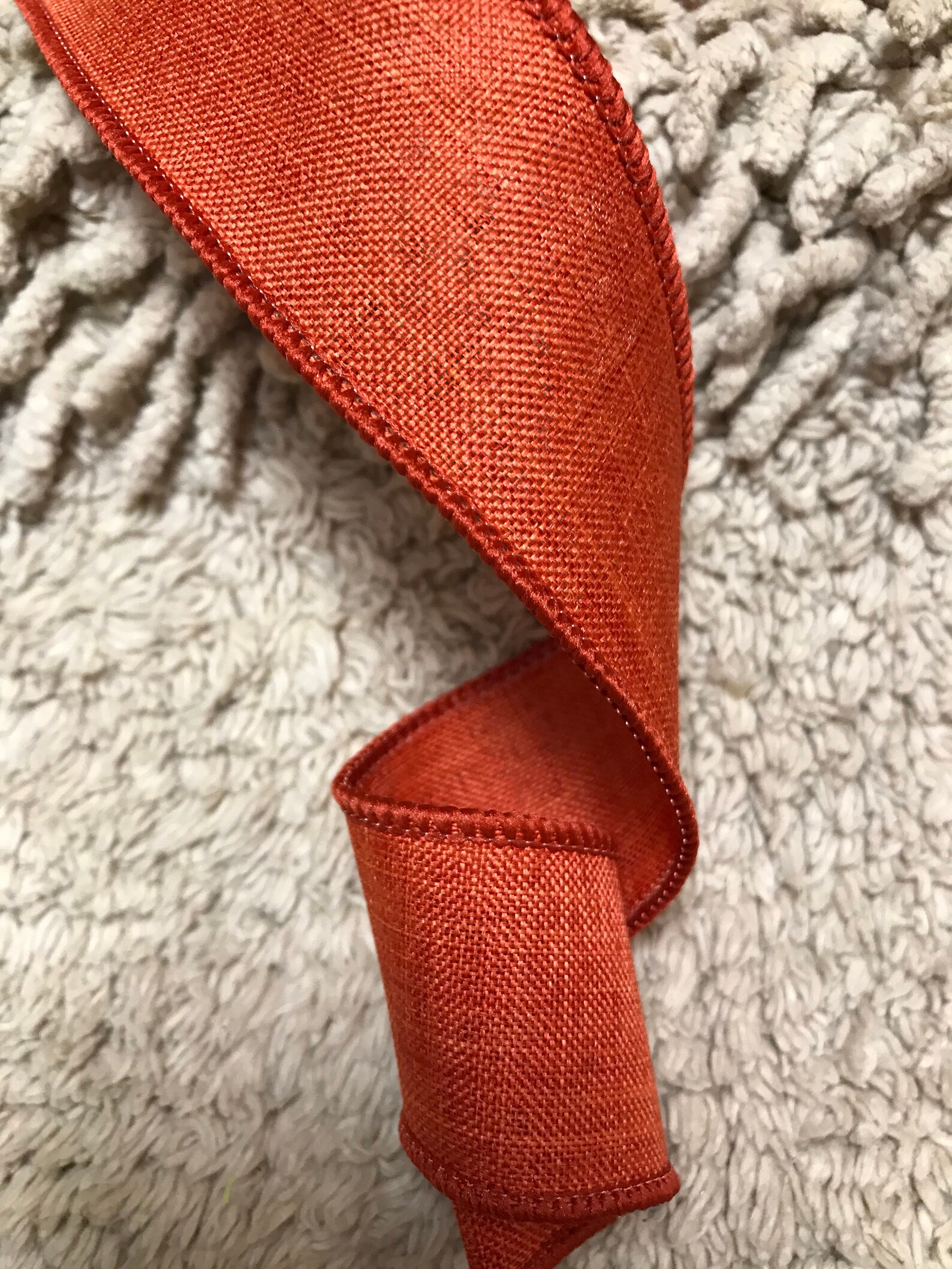 Denim ribbon fall ribbon canvas ribbon rust ribbon wreath | Etsy