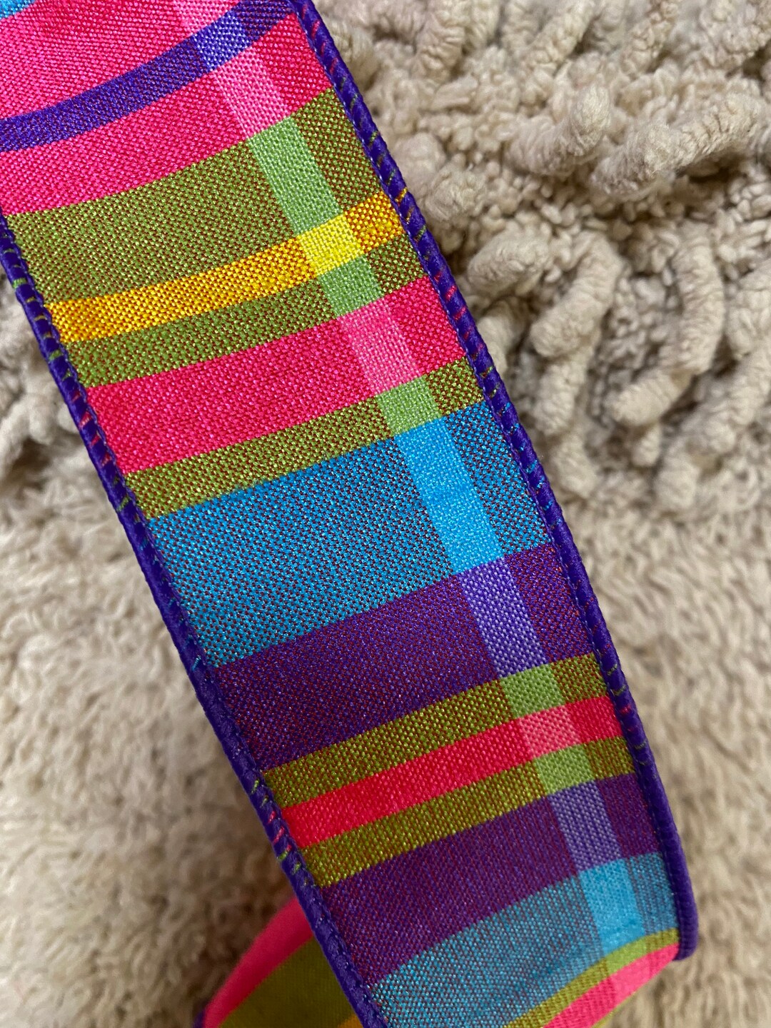 Spring Ribbon Plaid Ribbon Summer Ribbon Wreath Ribbon Wreath Supplies ...