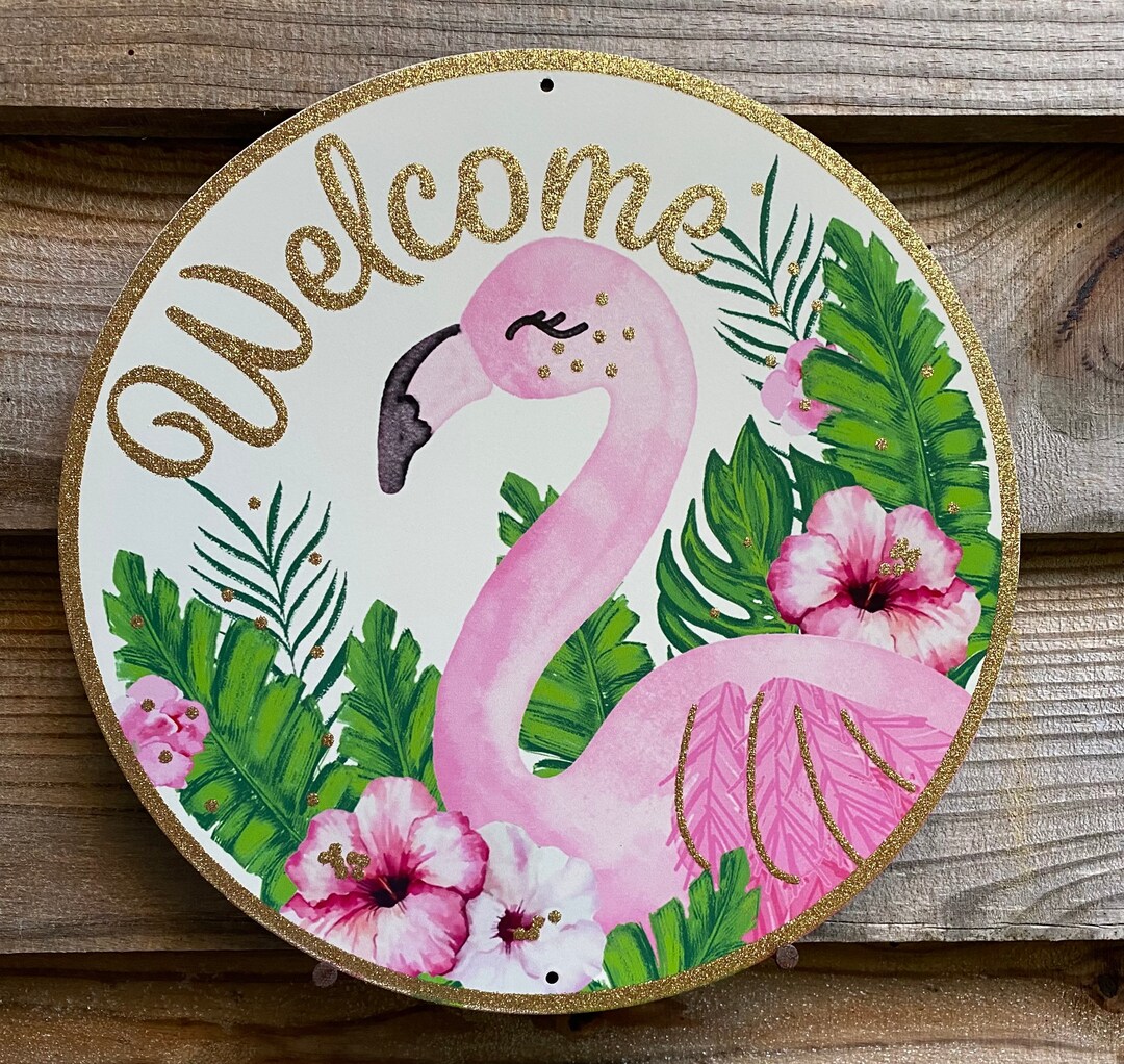 Flamingo Sign Sign Wreath Attachment Wreath Sign Wreath Center Wreath ...