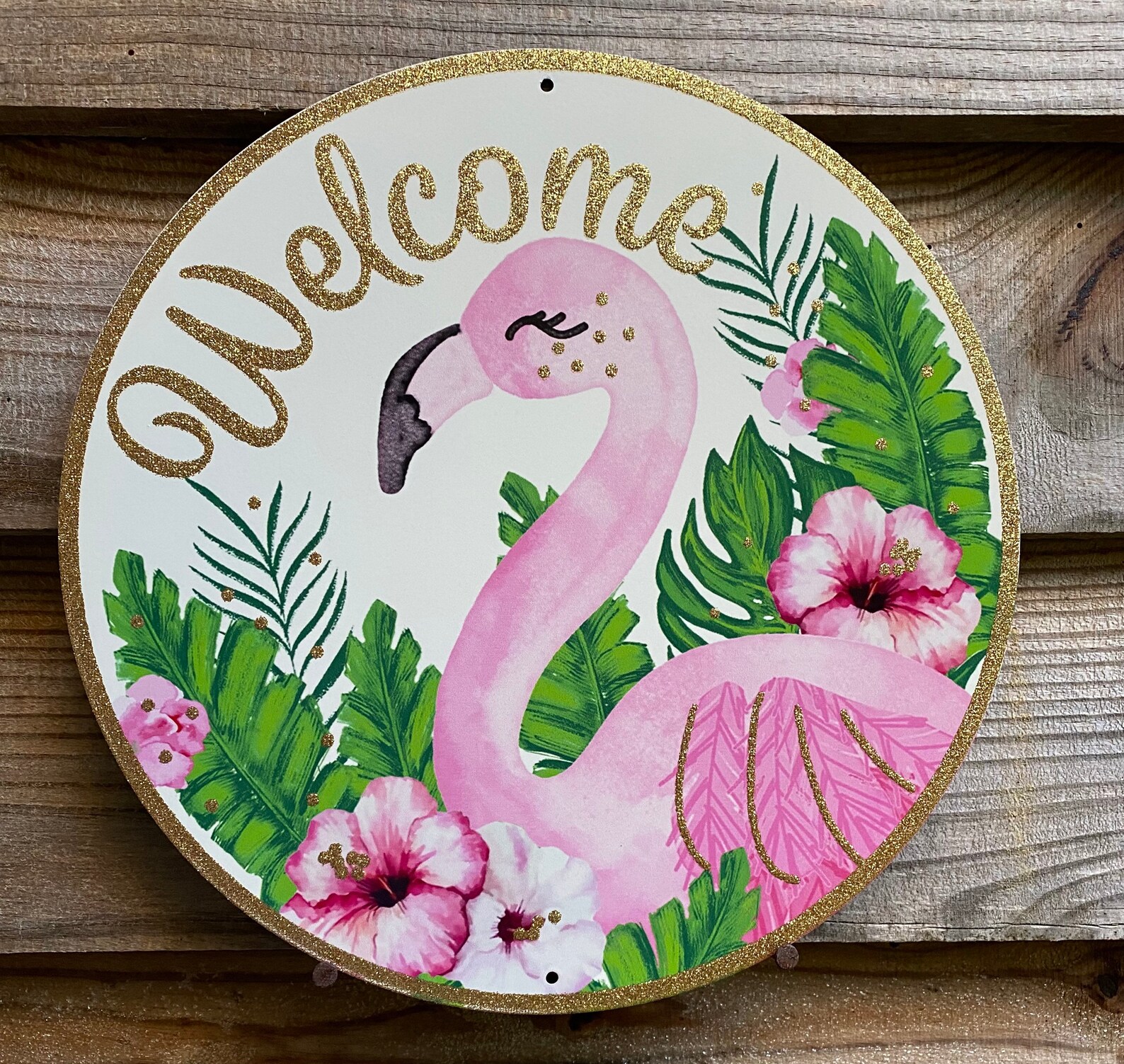 Flamingo Sign Sign Wreath Attachment Wreath Sign Wreath Center - Etsy