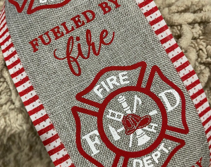 Firefighter Ribbon Hero Ribbon Wreath Ribbon Wreath Supplies Craft ...