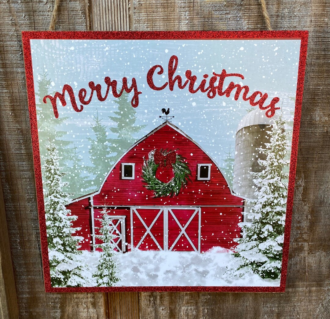Merry Christmas is Here Decor Farmhouse Decor Farmhouse Sign Wreath ...