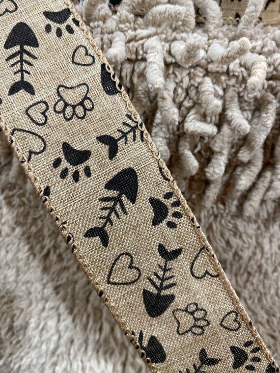 Cat Paw Ribbon Fish Bone Ribbon Pet Ribbon Wreath Attachment - Etsy