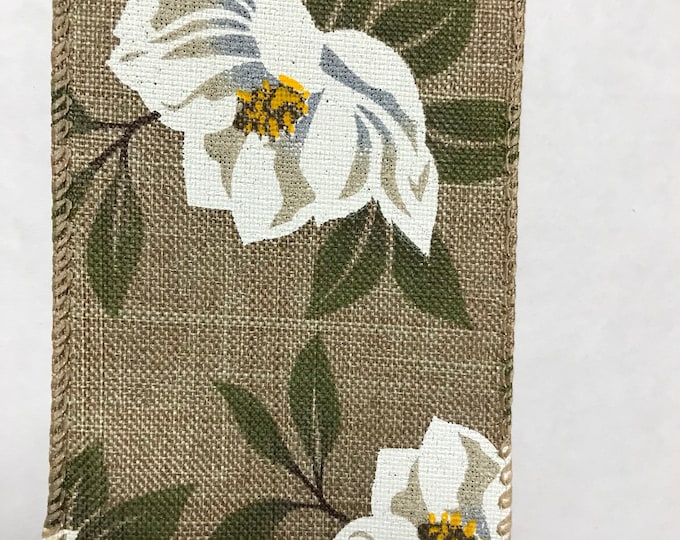 Magnolia Ribbon Farmhouse Ribbon Wreath Ribbon Wreath Supplies Craft ...