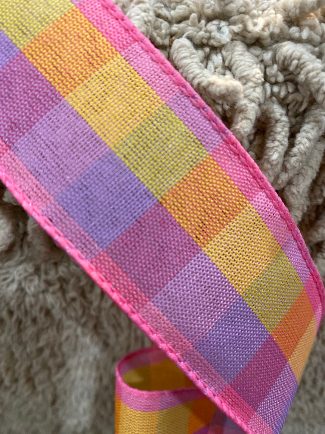 Spring Ribbon Plaid Ribbon Summer Ribbon Wreath Ribbon Wreath Supplies ...