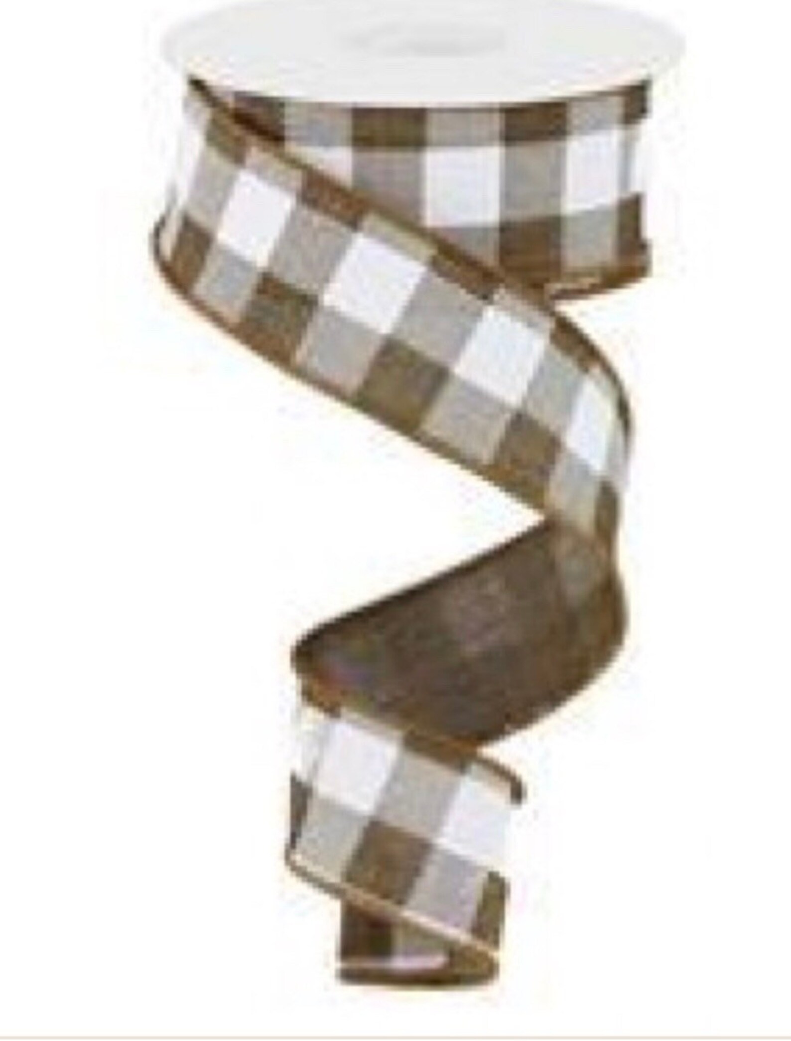 Brown and white buffalo plaid ribbon buffalo plaid ribbon | Etsy
