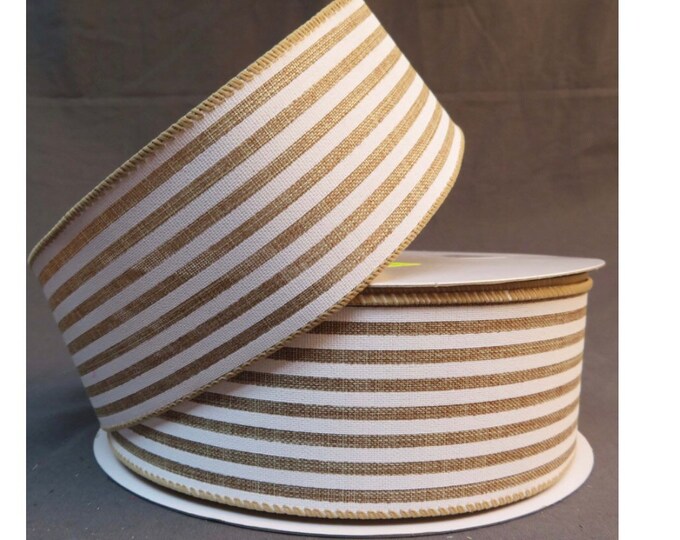 Natural and White Striped Ribbon Wreath Ribbon Wreath Supplies Ribbon ...