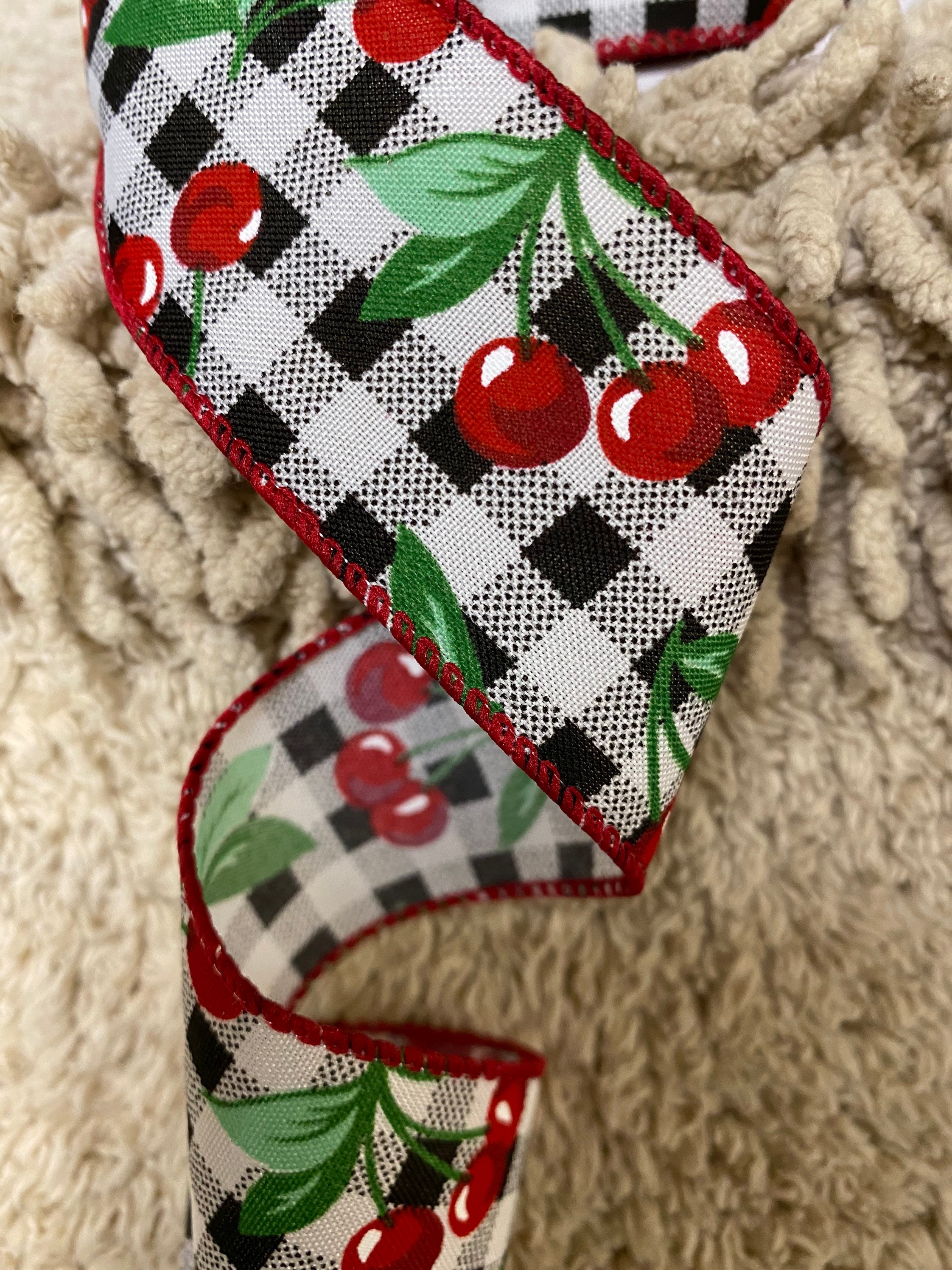 Cherry Ribbon Summer Ribbon Wreath Ribbon Wreath Supplies - Etsy