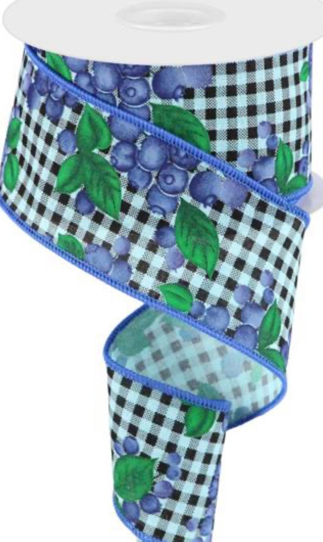 Blueberry Ribbon Summer Ribbon Wreath Ribbon Wreath Supplies Craft ...