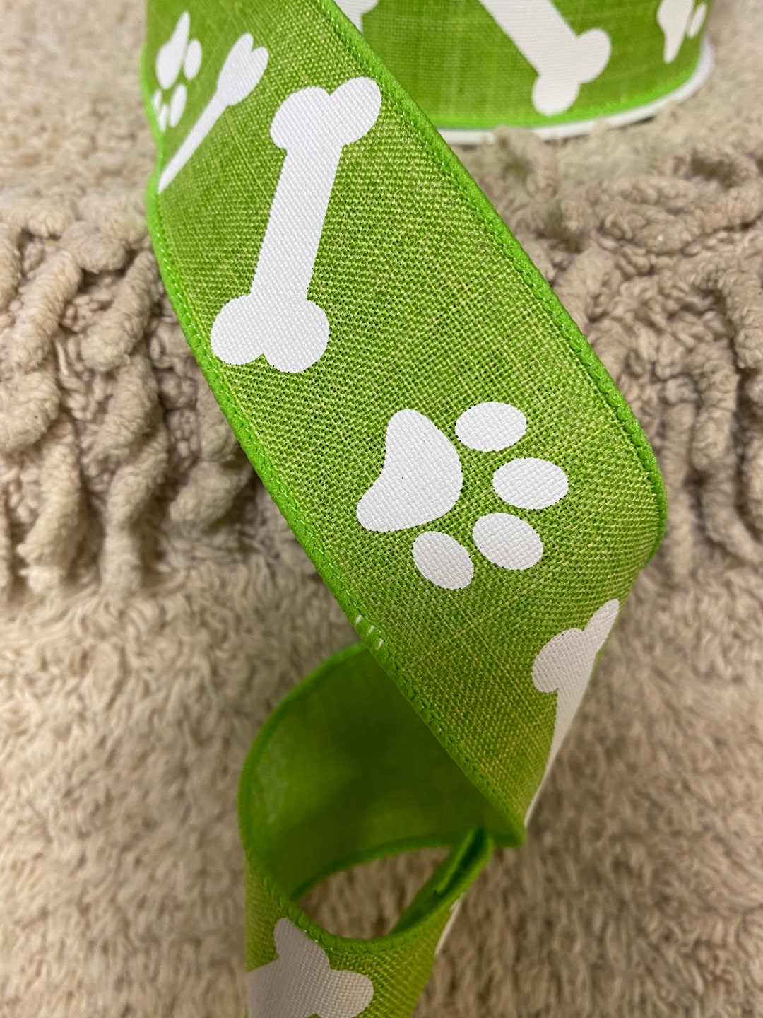 Dog Paw Ribbon Dog Bone Ribbon Pet Ribbon Wreath Attachment Wreath ...
