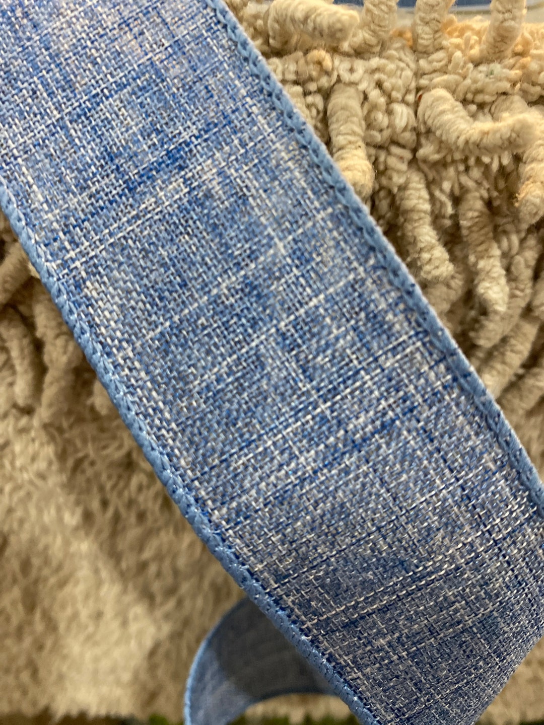 Denim Ribbon Fall Ribbon Canvas Ribbon Blue Ribbon Wreath Supplies ...