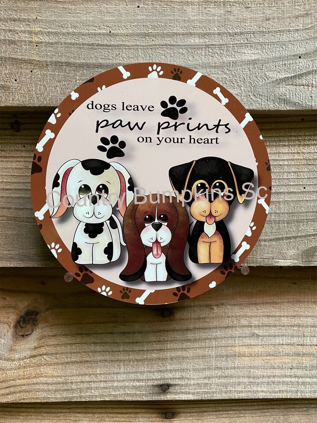 Dogs Leave Paw Prints on Your Heart Farmhouse Decor Wreath Sign Wreath ...