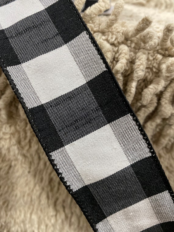 Black and White Buffalo Plaid Ribbon Buffalo Plaid Ribbon - Etsy