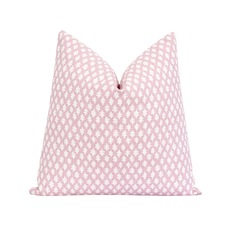 Pink Block Printed Pillow - Etsy