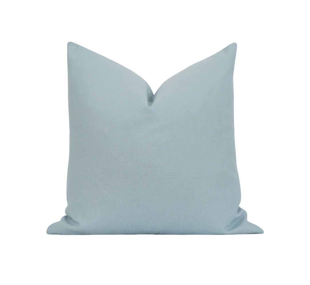18 20 22 24 Solid Linen Pillow Cover, Laurel Blue Linen Pillow Cover ...