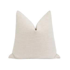 Chambray Blue Solid Linen Pillow Cover, Coastal Living Room Accent, 18 ...