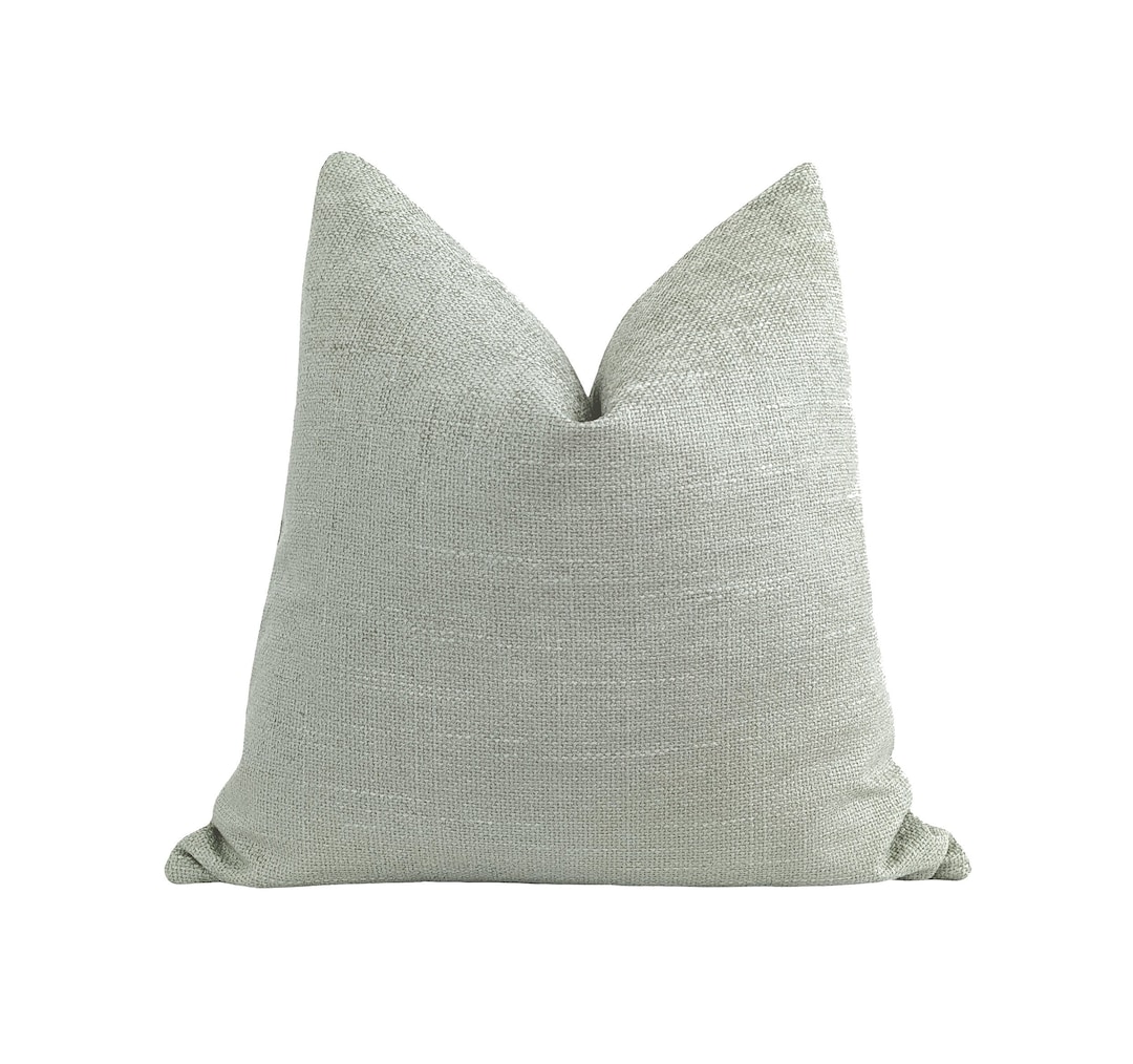 Sage Woven Pillow Case, Double Sided Woven Pillow Cover, Sage Pillow ...