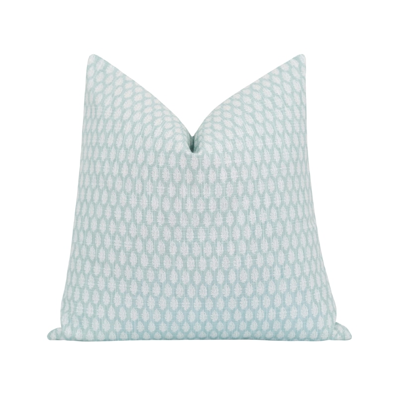 Blue Palm Leaf Pillow Cover • Decorative Throw Pillow for Sofa or ...