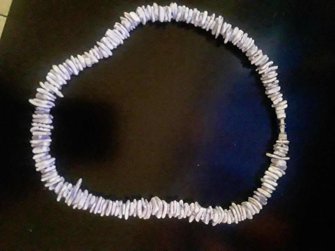 Purple and White Puca Shell Necklace 17 In - Etsy