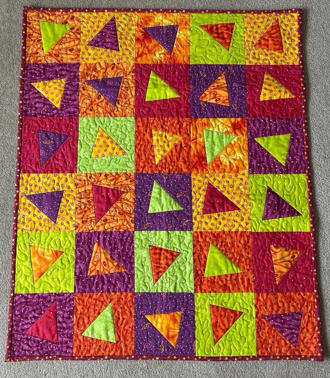Triangle Quilt - Etsy