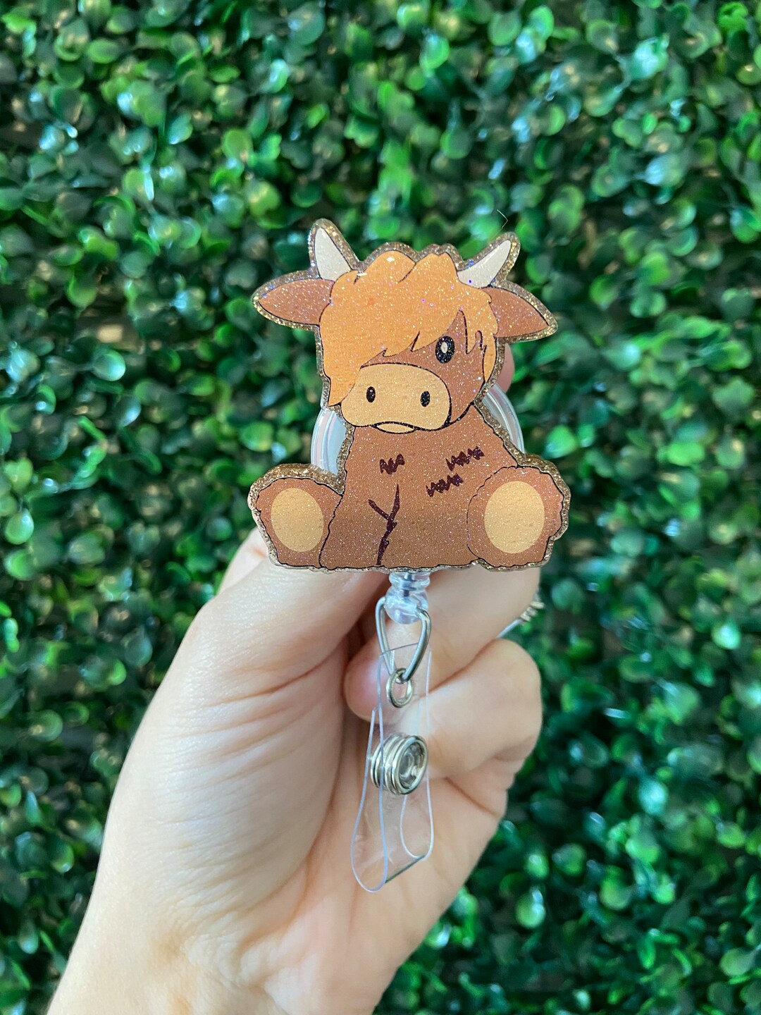 Highland Cow Badge Reel | Cow Cute Badge Reel | Badge Reels for Medical ...