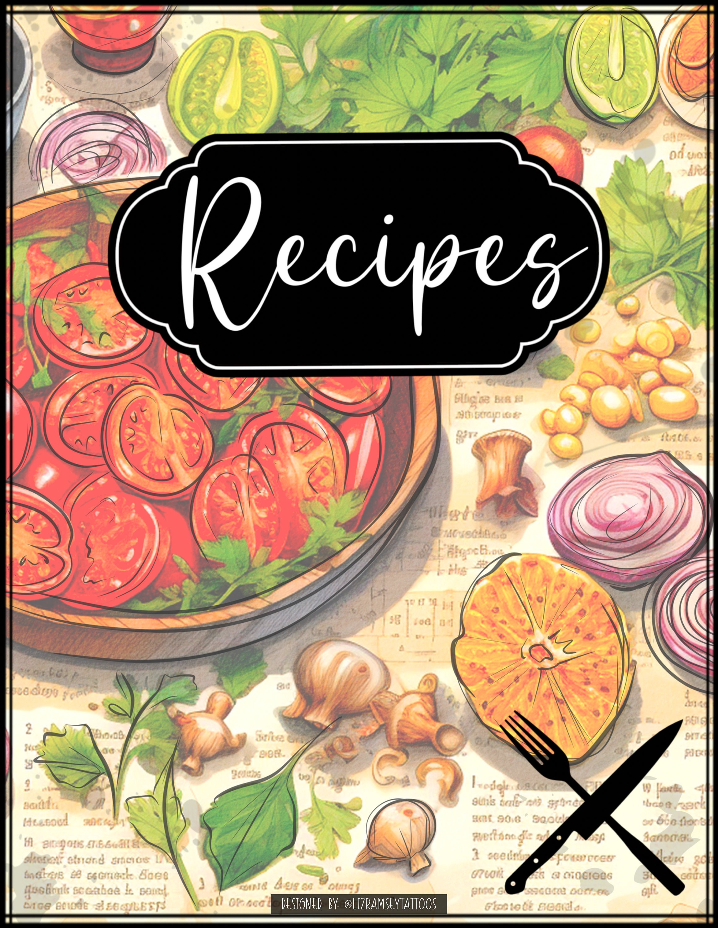 Recipe Book Template (watercolor Style) Printable Binder - Etsy