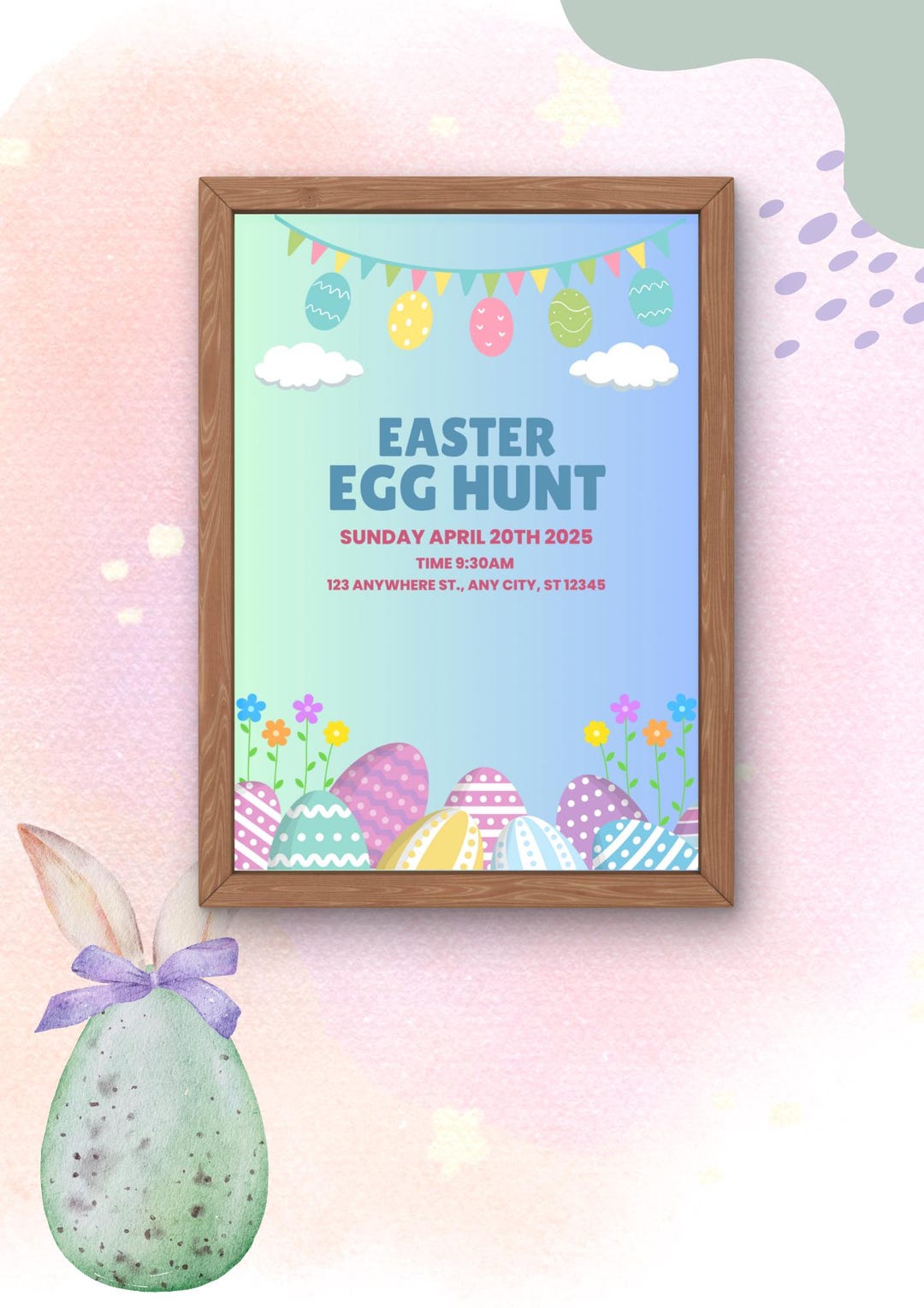 Editable Easter Flyer, Easter Egg Hunt Flyer, Kids Easter Egg Hunt - Etsy