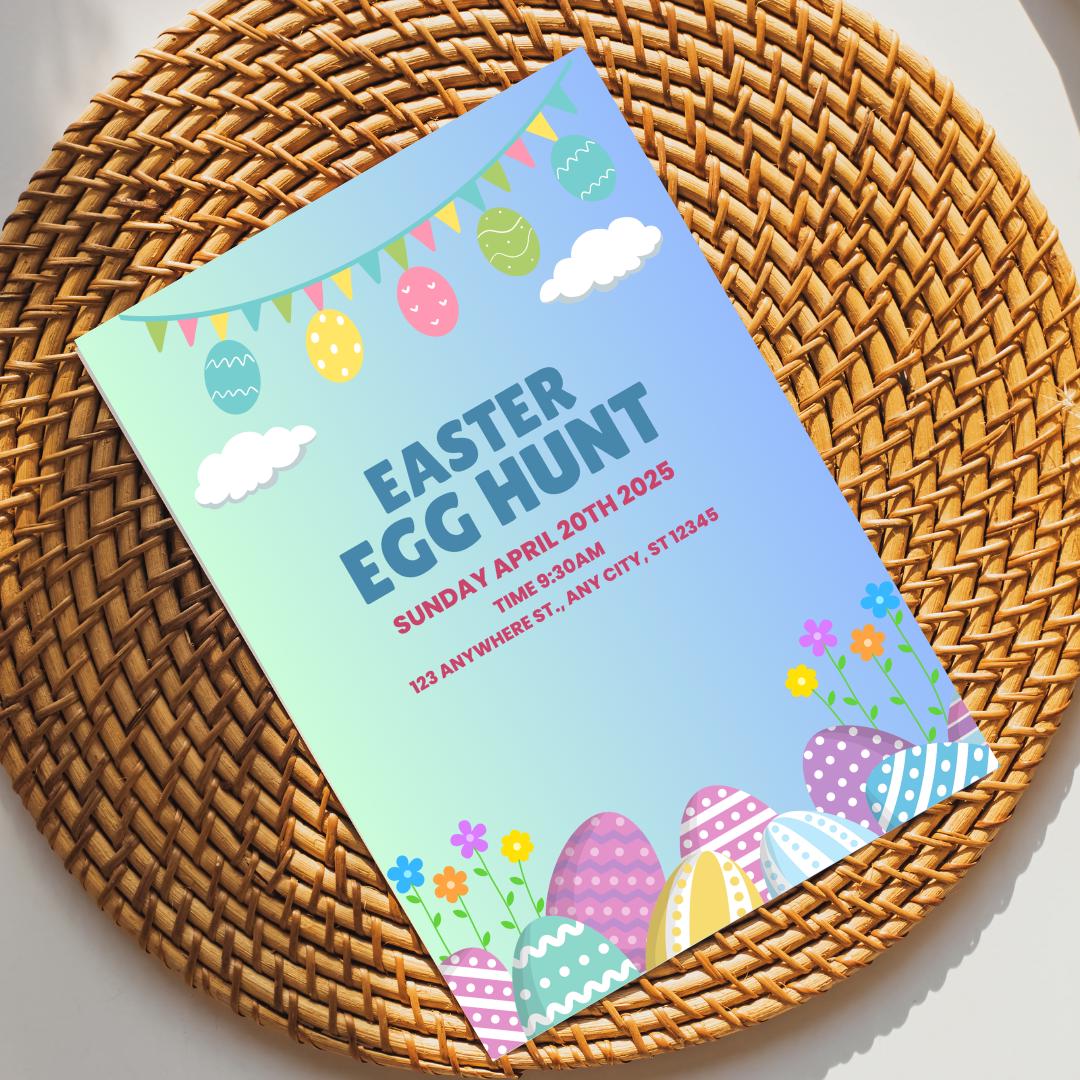 Editable Easter Flyer, Easter Egg Hunt Flyer, Kids Easter Egg Hunt - Etsy