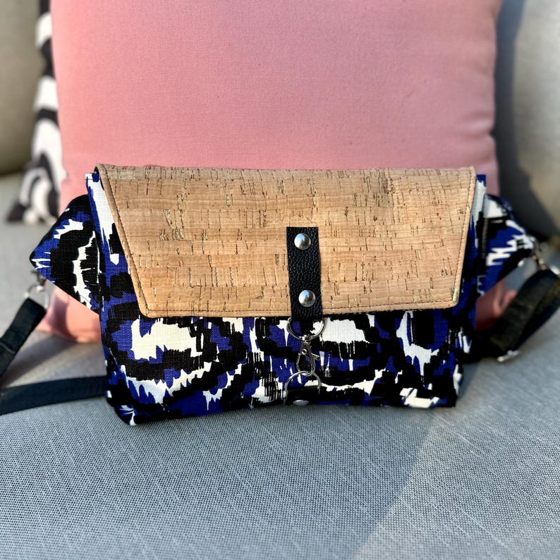 Haralson Belt Bag - Luxe Imported Canvas / Natural Gold Flecked Cork - Etsy