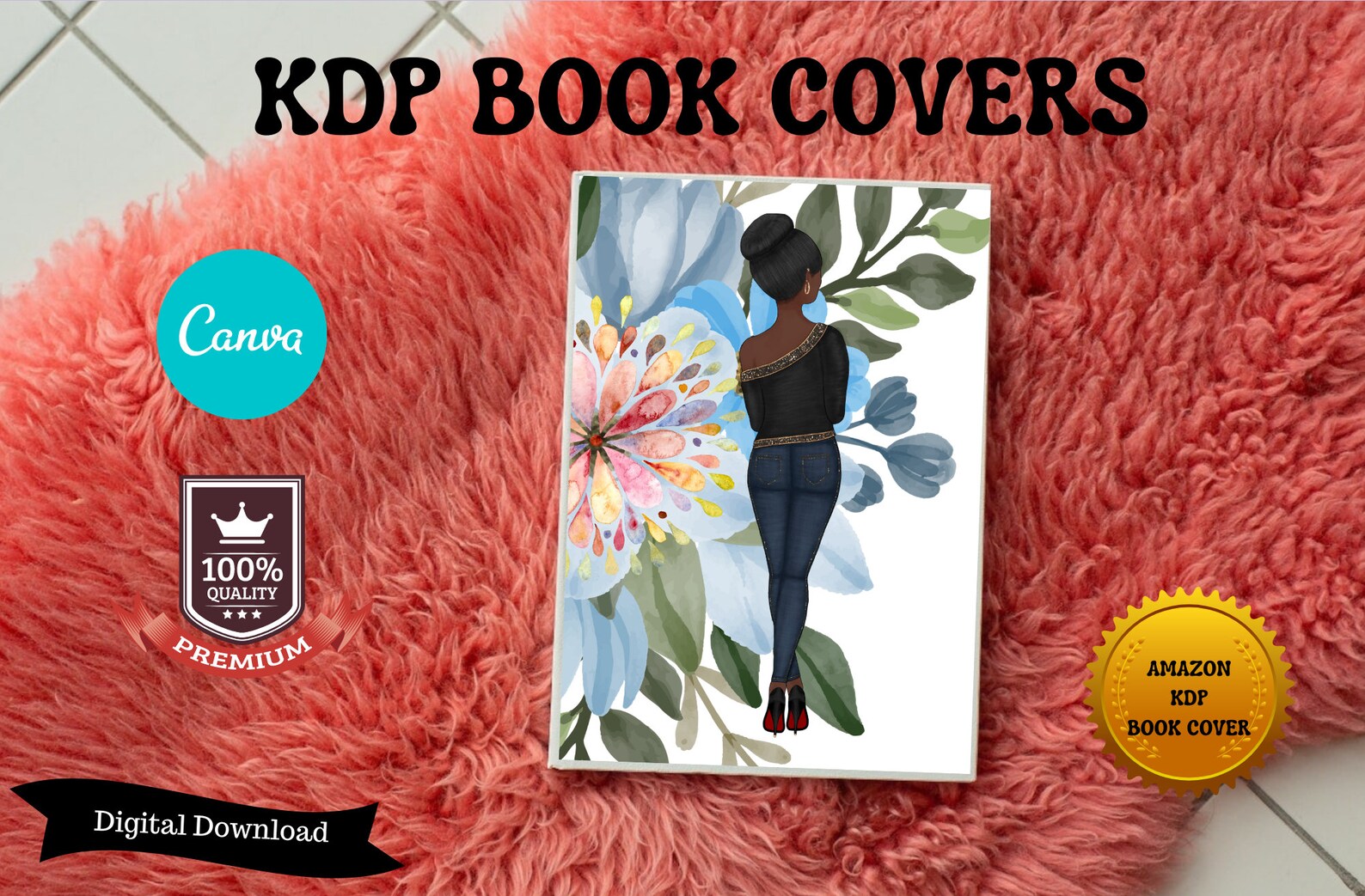 Custom Book Cover Template 6 X 9 Book Cover Amazon Book - Etsy