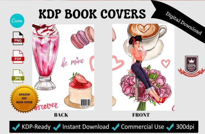 KDP Book Cover Template, 6x 9 Book Size Cover for Low Content KDP ...