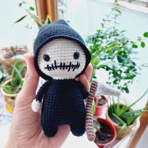 Grim Reaper Crochet Pattern, Crocheted Grim Reaper, Halloween Crochet ...