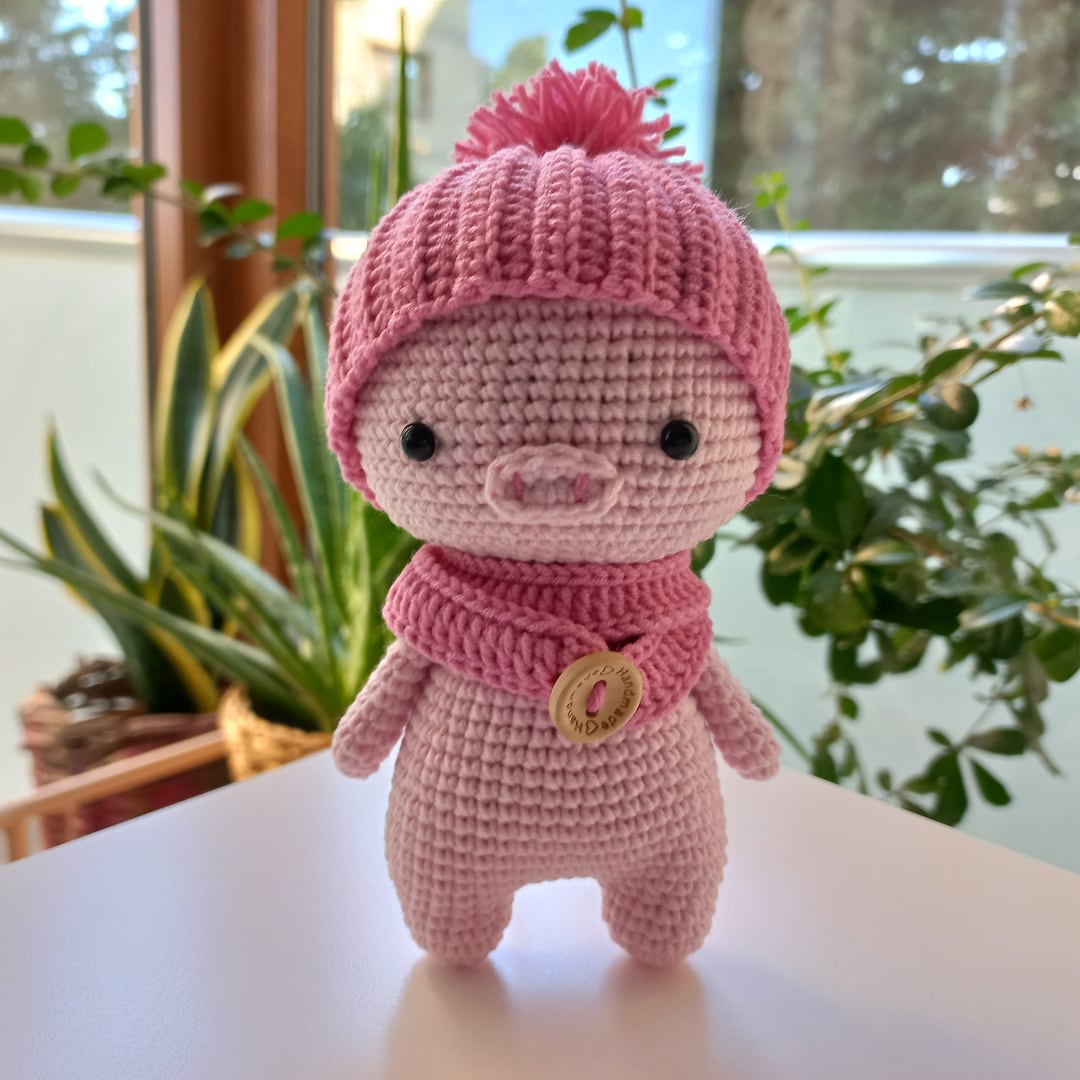 Pig Crochet Pattern, Berry Pink Pig Pattern, Piglet the Pink, Cute Pig ...