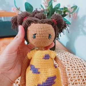 African American Crochet Doll Pattern, Dark Skin Susie Black Doll ...