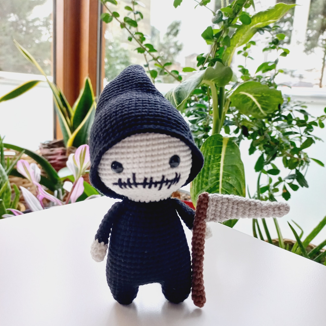 Grim Reaper Crochet Pattern, Crocheted Grim Reaper, Halloween Crochet ...