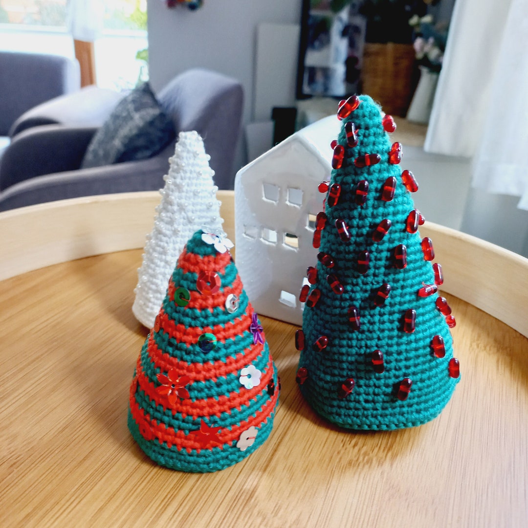 Crochet Pattern Christmas Trees 3 Sizes, Xmas Tree, Crocheted Tree ...