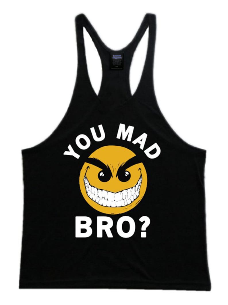 You Mad Bro Mens Workout Gym Stringer Tank Top - Etsy