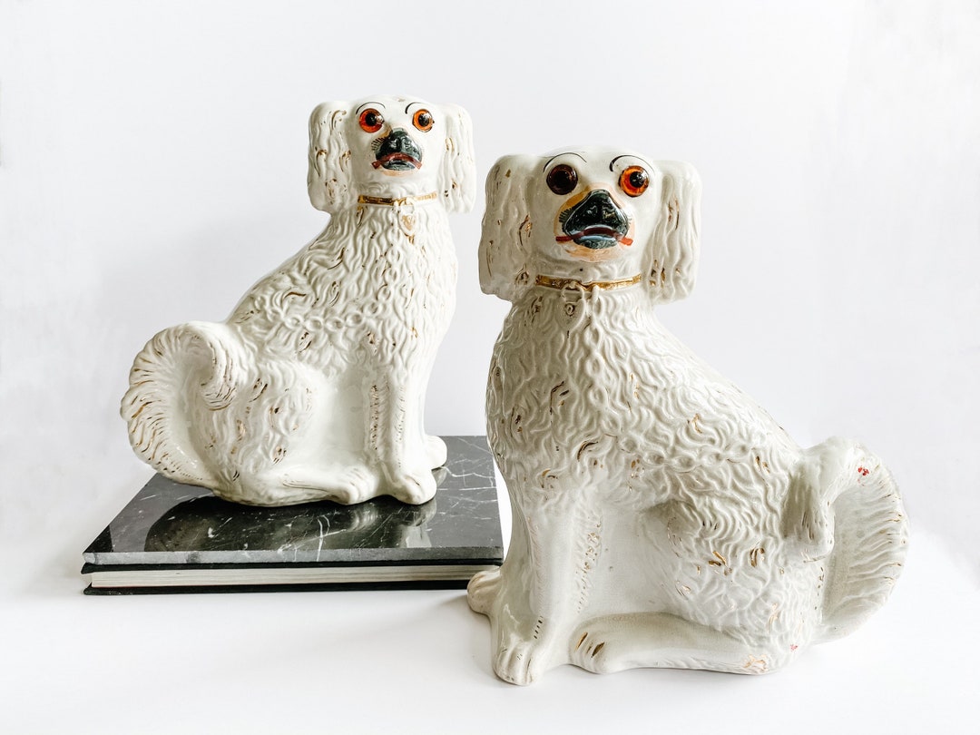 Pair of Vintage Staffordshire Wally Dugs Spaniel Dogs Statues - Etsy