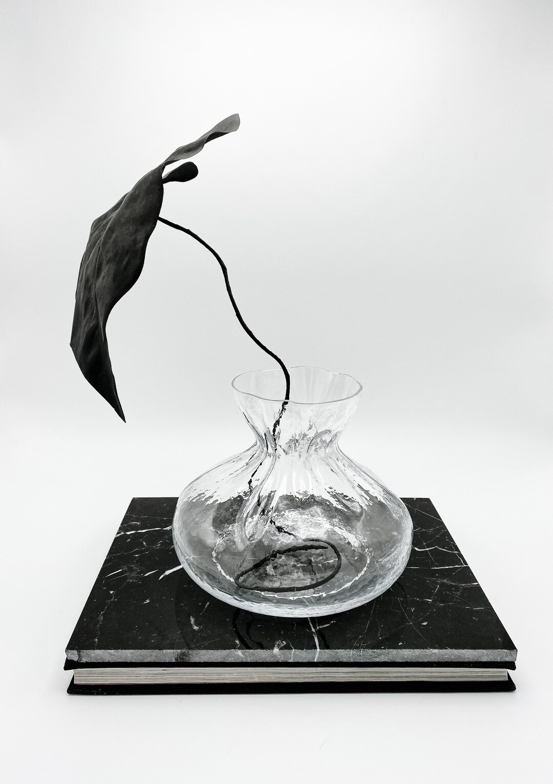 Rune Strand Handmade Glass Bag Vase or Decanter, Mar de Suecia Glasbruk ...