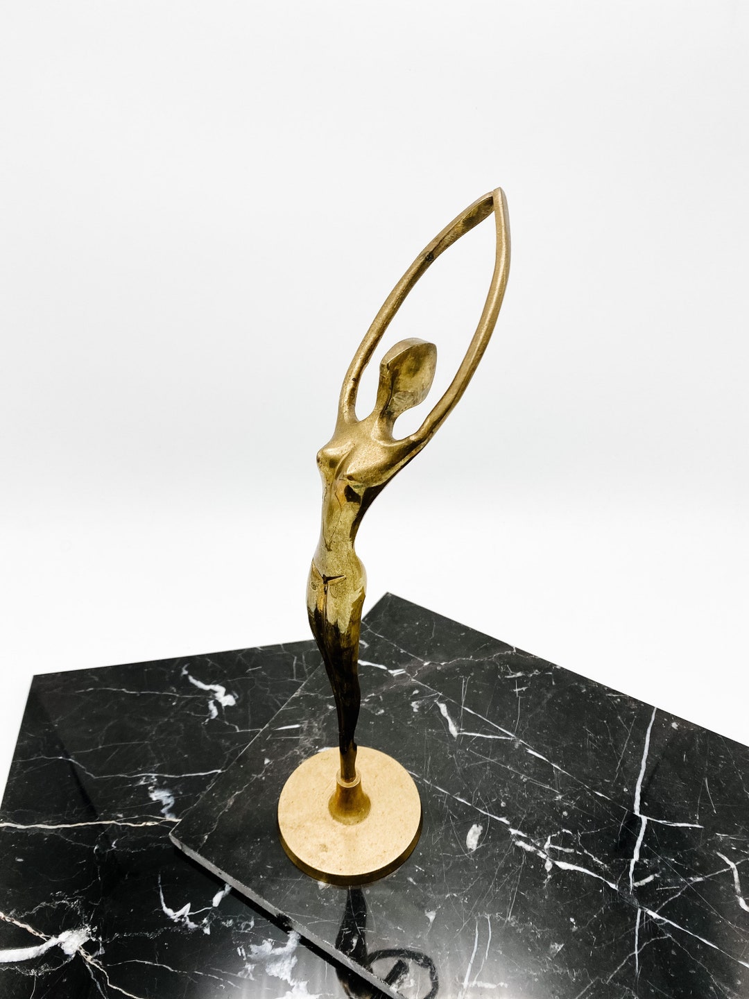 Vintage Brass Female Figure, Brass Lady Dancing, Brass Figurine, Brass ...