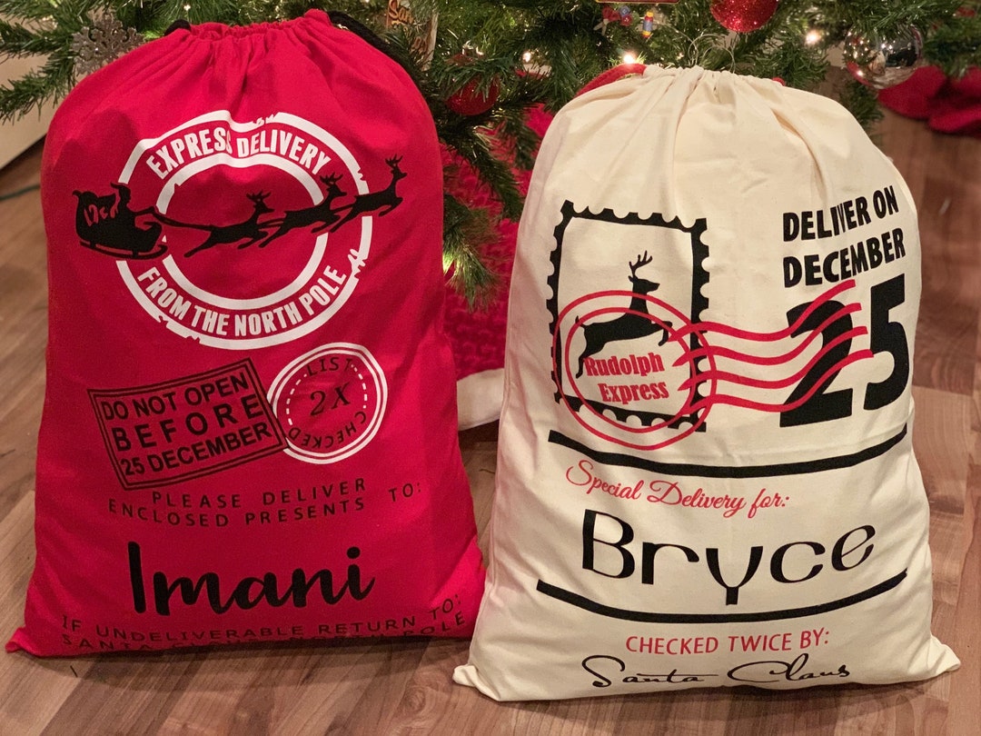 Santa Sack | Personalized Santa Bag | Custom Santa Sack Bag | Christmas ...