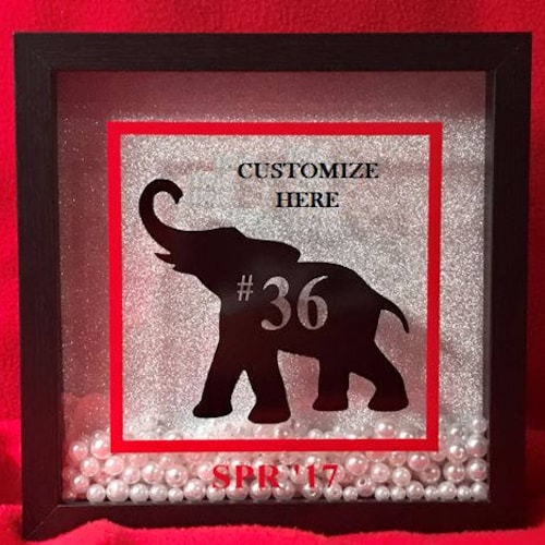 The ORIGINAL Personalized Elephant Shadow Box Delta - Etsy