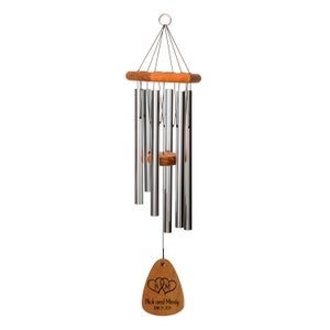 Love Wind Chime | Initial Hearts Engraving | Gift for Couple ...