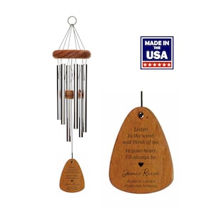 Memorial Wind Chime | Listen to the Wind and Think of Me | Sympathy ...